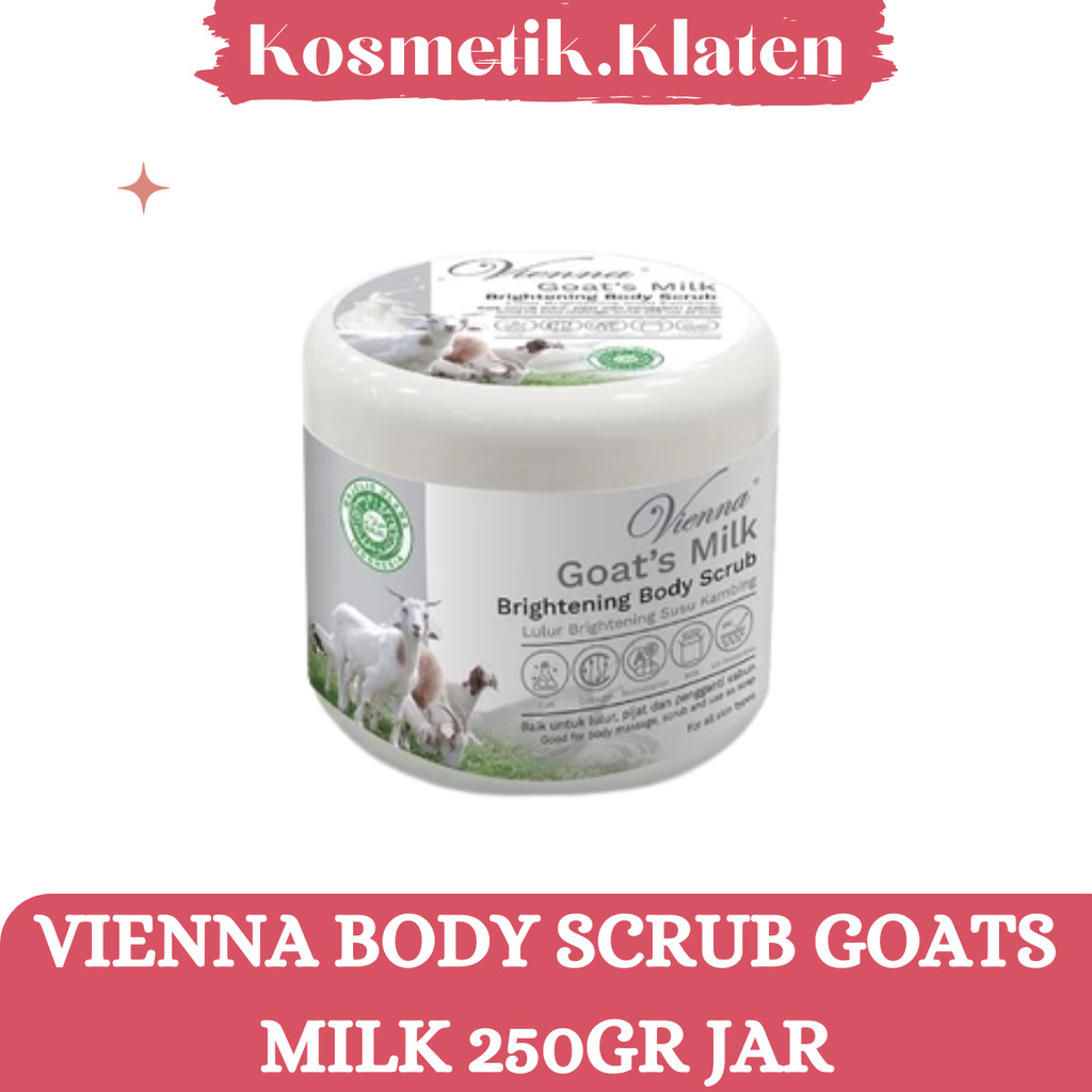 Jual Vienna Body Scrub Goats Milk 250gr Jar | Shopee Indonesia
