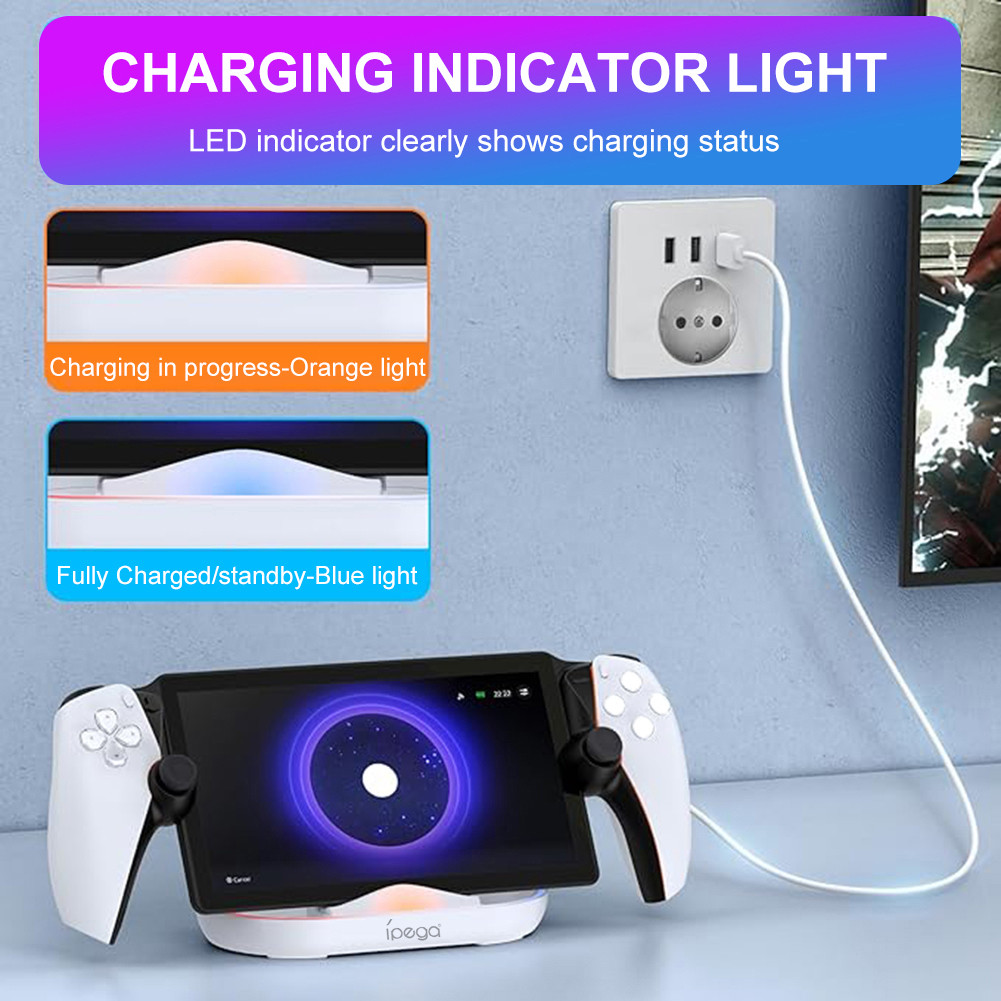 Jual Charging Dock with RGB Lights Portable Charging Dock Station with ...