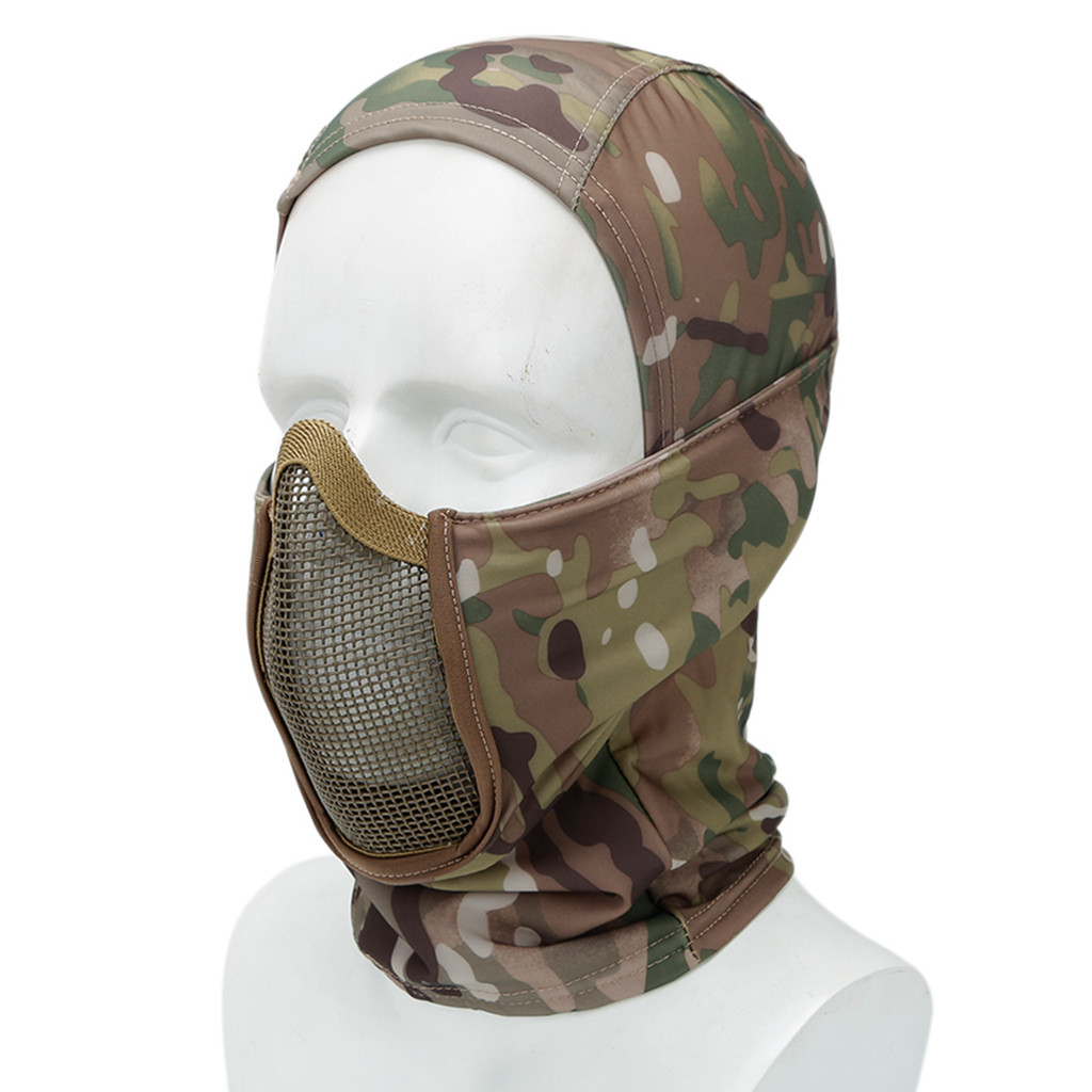 Jual Tactical Balaclava Mesh Mask Airsoft Paintball Full Face ...