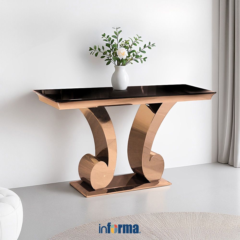 Jual INFORMA FORGAN MEJA KONSOL - HITAM/ROSE GOLD | Shopee Indonesia