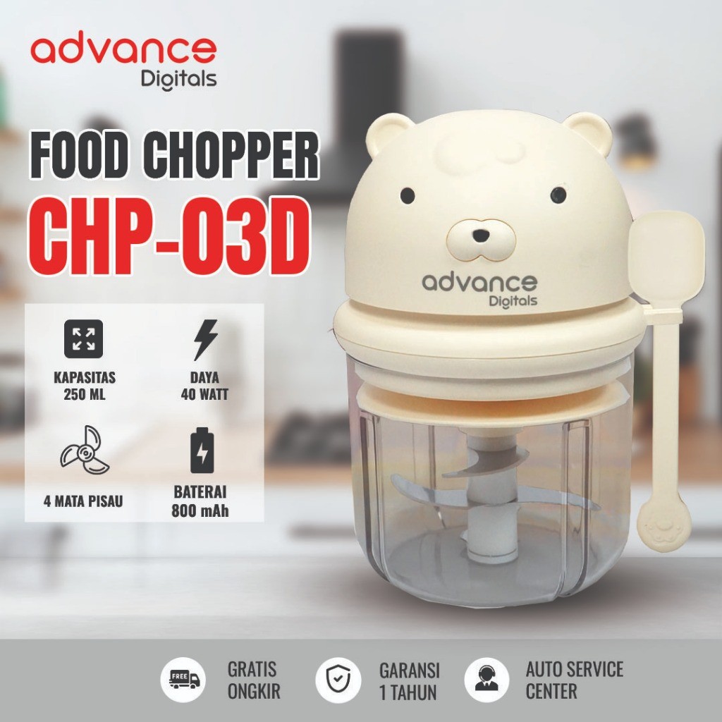 Jual Advance CHP-03D Mini Food Chopper 4 Blade 350ml Type-C Blender ...