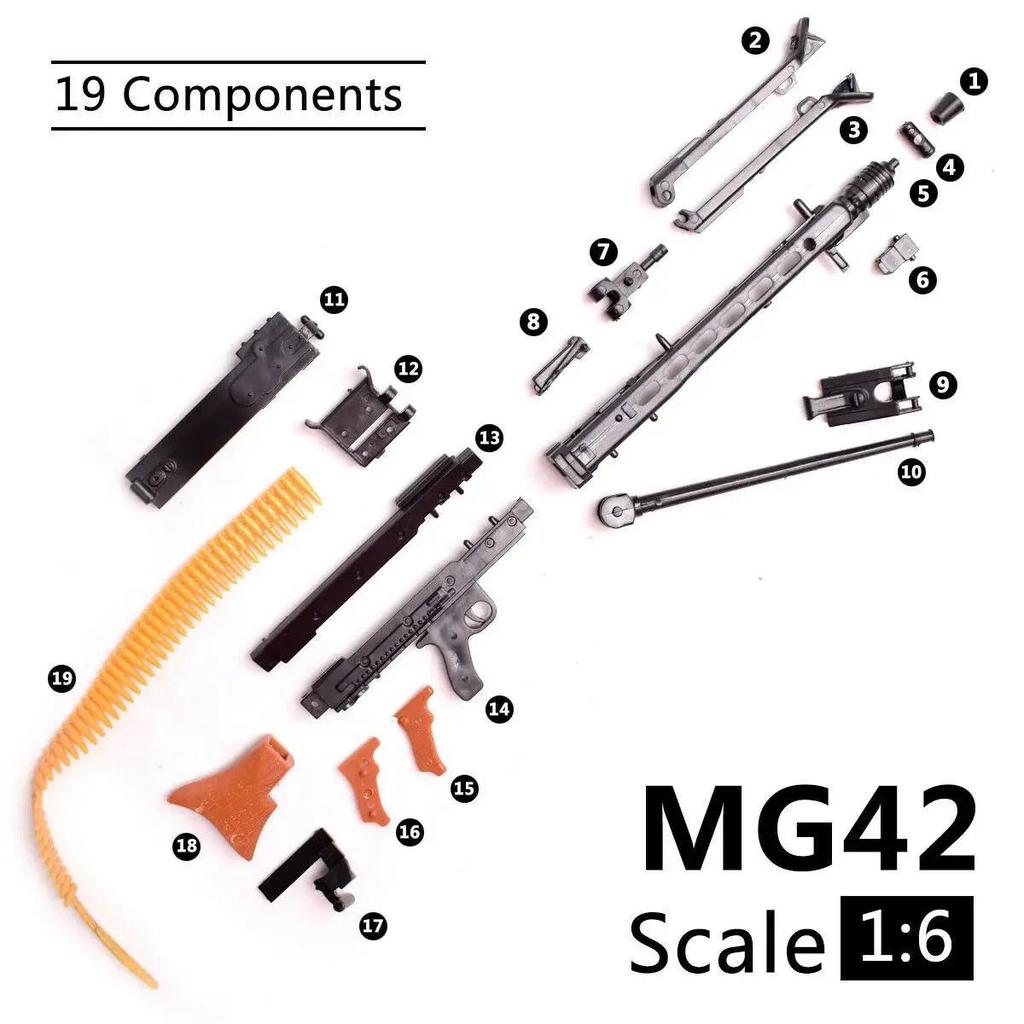 Jual 1/6 Scale MG42 4D Plastic Gun Model Assembly Puzzles Building ...