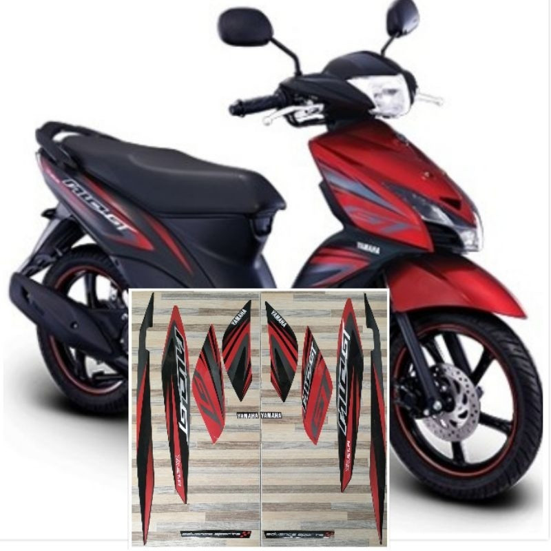 Jual striping original yamaha Mio GT merah hitam tahun 2014 2015 ...