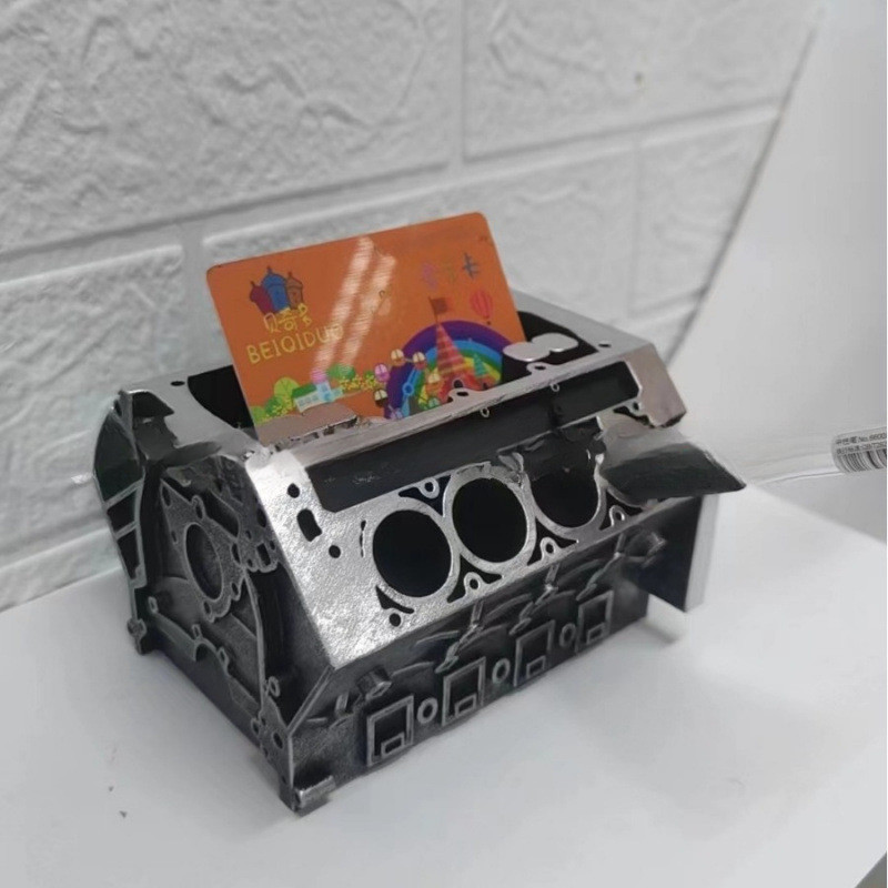 Jual Unique V8 Engine Model Pen Container Business Card Holder Creative ...