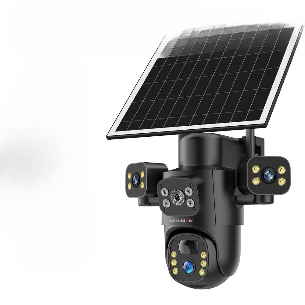 Jual LS VISION 15MP Three Screen 4G Solar Camera Outdoor WiFi PTZ 10X ...