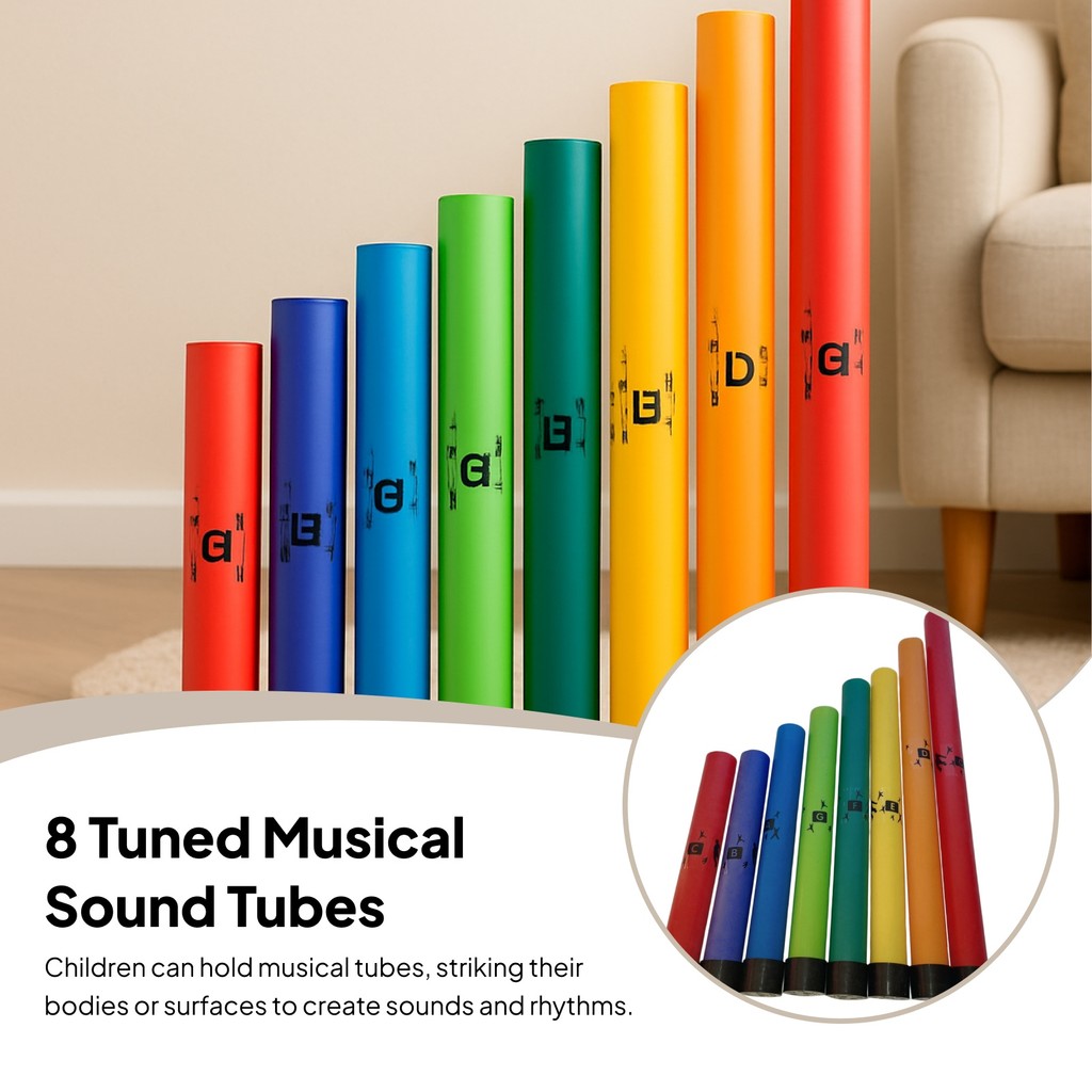 Jual 8Pcs 8 Tuned Percussion Tubes 8 Notes Musical Sound Tubes atonic ...