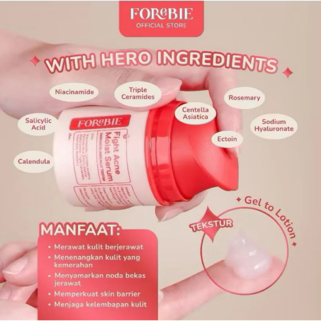 Jual FOREBIE - Ready Siap Kirim Fight Acne Moist Serum / Acne Spot ...