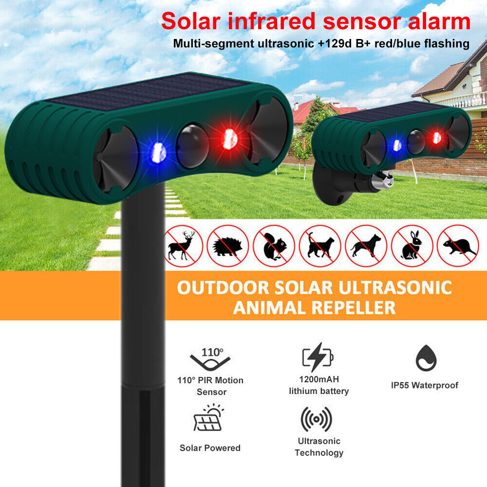 Jual Solar Ultrasonic Animal Repellent Outdoor Animal Motion Sensor ...
