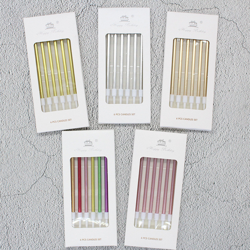 Jual (100BOX) COD 6Pcs/box Lilin Pensil Ulang Tahun Warna-warni Panjang ...