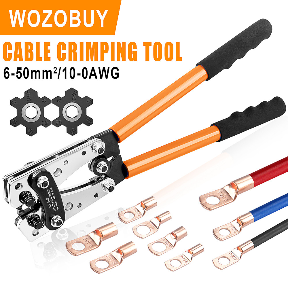 Jual WOZOBUY Tube Terminal Crimper Hex Crimp Tools HX-50B Pliers 6 ...