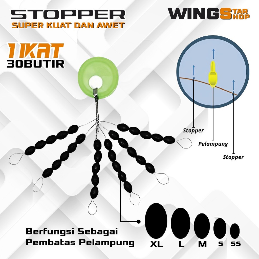 Jual Stopper Pancing Karet Ukuran SS-XL Anti Selip dan Tahan Lama Cocok ...