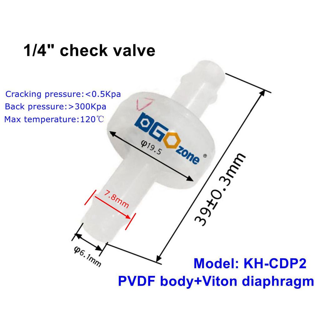 Jual 1/4" Plastic Check Valve 10PCS Diaphragm PVDF Non Return Valve ID ...