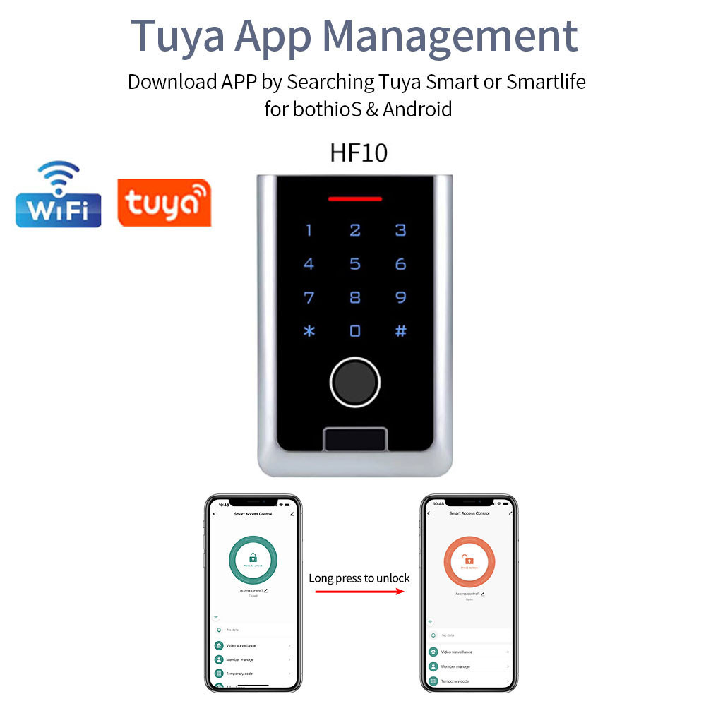 Jual Metal WaterproofTuya Wifi Fingerprint Access Control Keypad ...