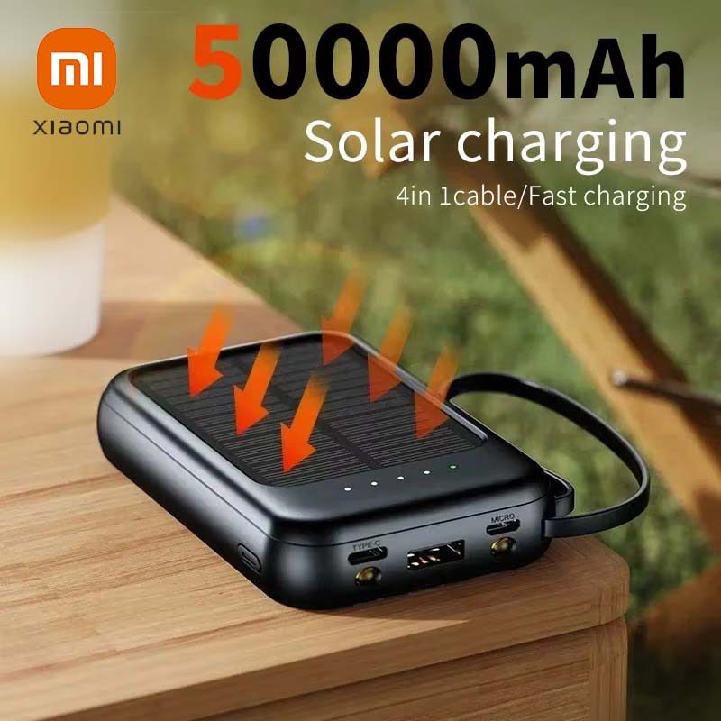 Jual Xiaomi 100000mAh high-capacity Solar Power Bank Charging Portable ...