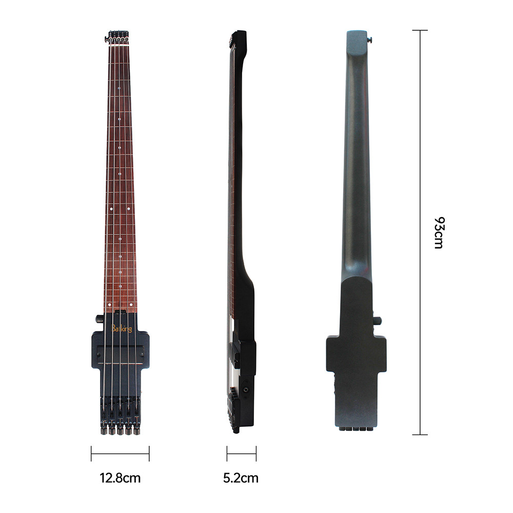Jual Travel Bass Guitar Electric Headless Bass 5 Strings Fretless ...