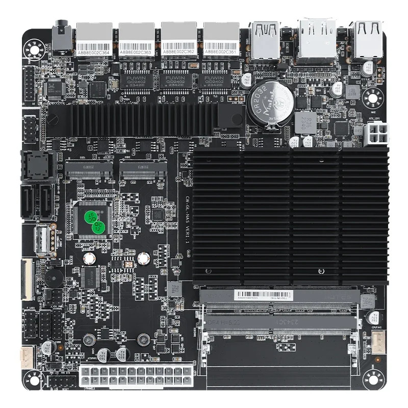 Jual 6 Bay NAS Board J4125 NAS Motherboard 4*Intel i226V 25G 2*M2 NVMe ...