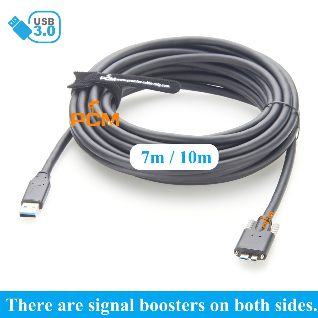 Jual 7m 10m Active USBA to Screw Lock Micro B with Signal Booster for ...