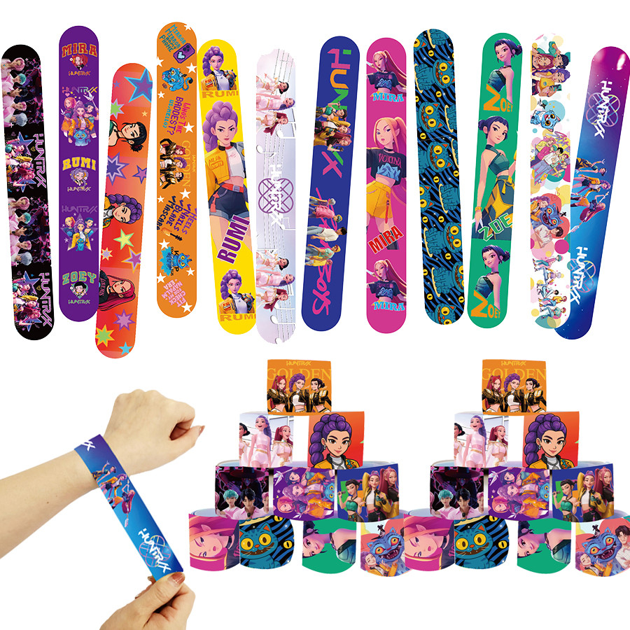 Jual 12/24/36/48pcs K-POP Demon Hunters Slap Bracelets Birthday Party ...