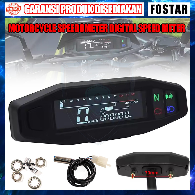 Jual Universal Motorcycle Speedometer Digital Speed Meter LED ...