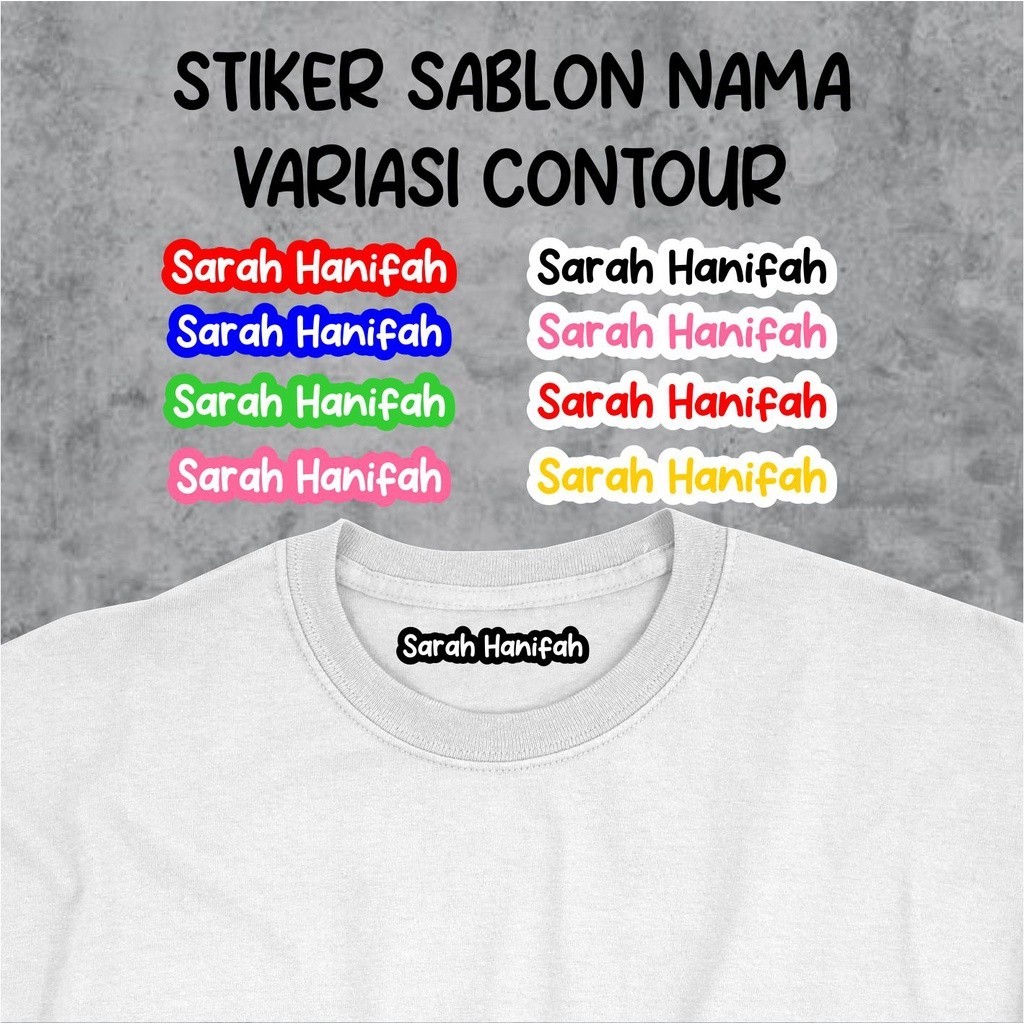 Jual Sticker Label Nama Kain Baju Kaos Sablon Setrika Sticker Iron ...