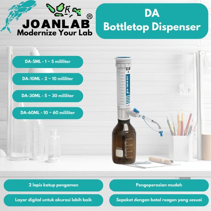 Jual JOANLAB Bottletop Dispenser Botol Reagen Lab DA-5/10/30/60ML - DA ...