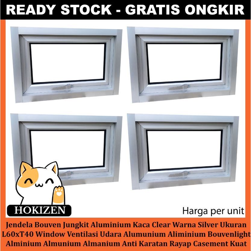 Jual Jendela Bouvenlight Warna Silver Ukuran L60 x T40 Window Jungkit ...