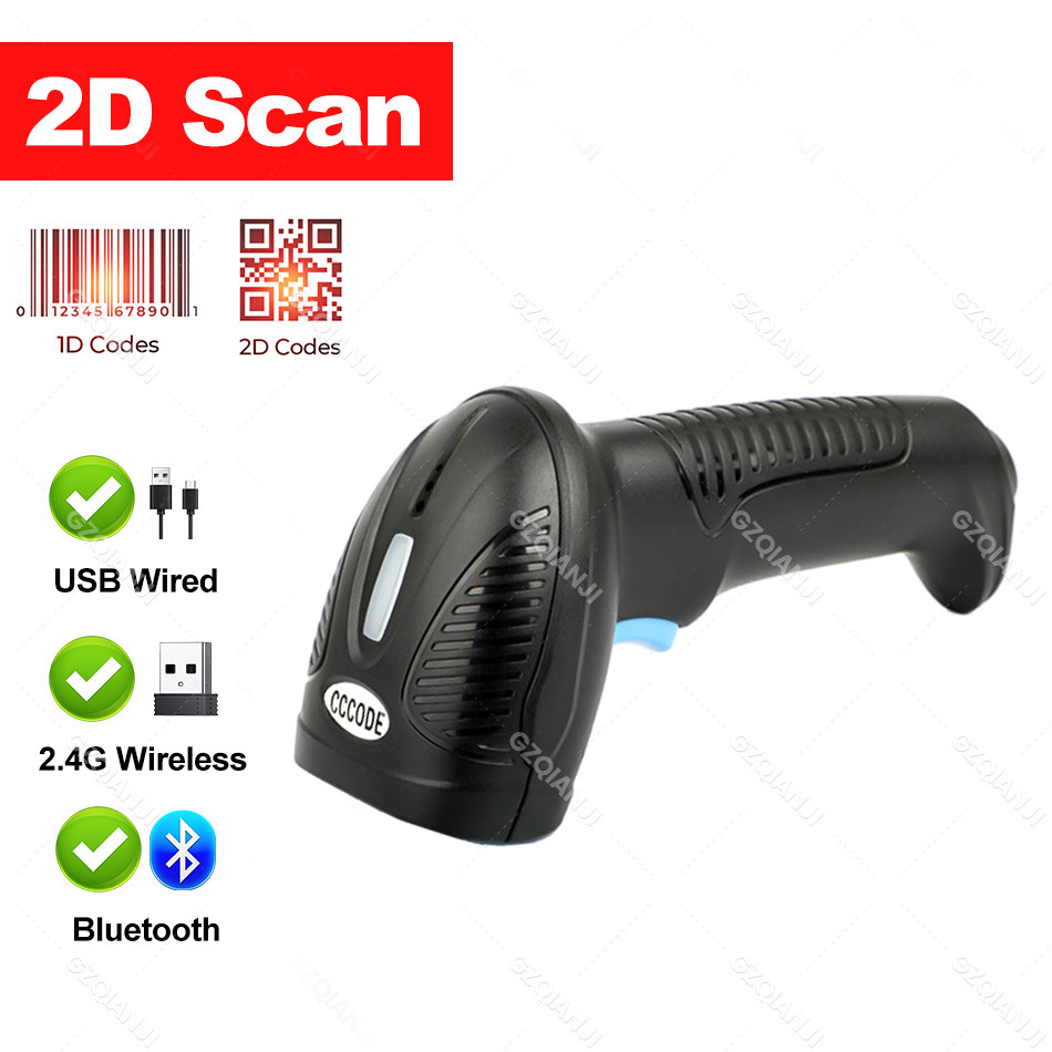Jual 1D/2D Wired QR Code Reader or Wireless Bluetooth Handheld Barcode ...