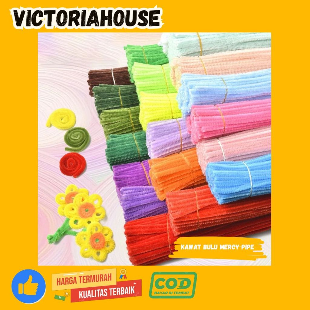 Jual 10 PCS Kawat Bulu Mercy Pipe Cleaner Bahan Kerajinan Tangan Bunga ...