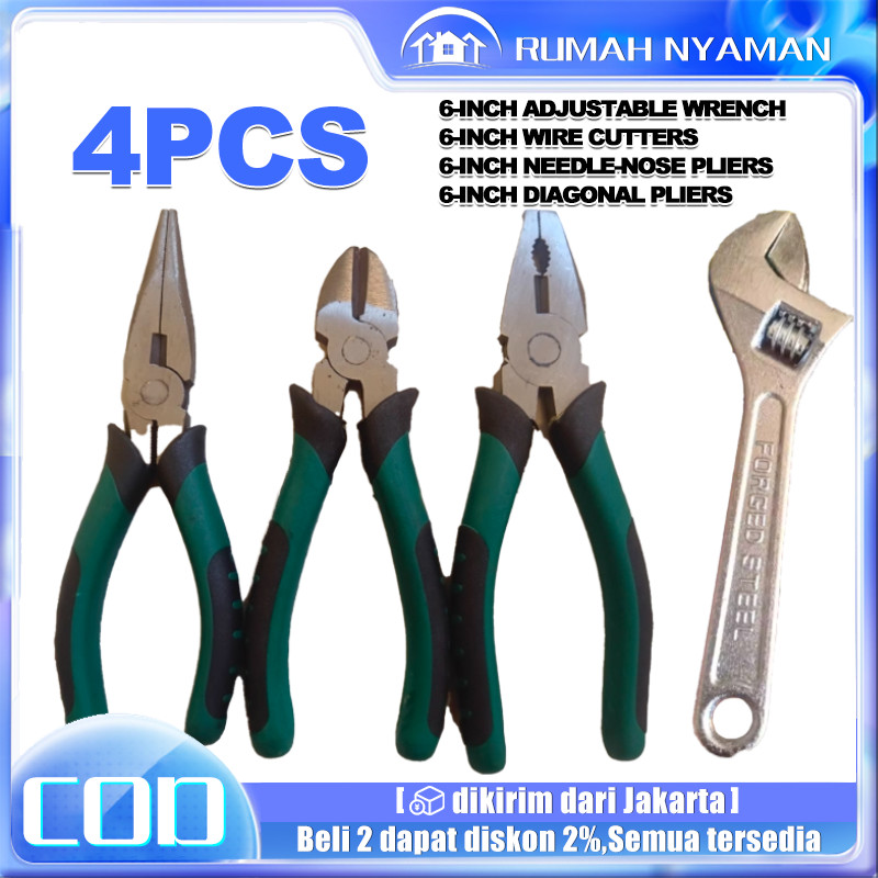 Jual 4 pcs Tang Tugas Berat 8 Inchi Set Alat Tang Hidung Panjang Set ...