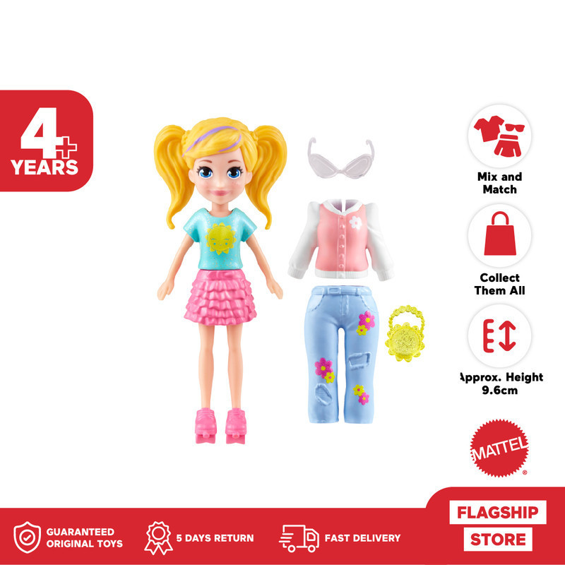 Jual Discount!!!! Polly Pocket Small Doll With Braids Hair - Mainan ...