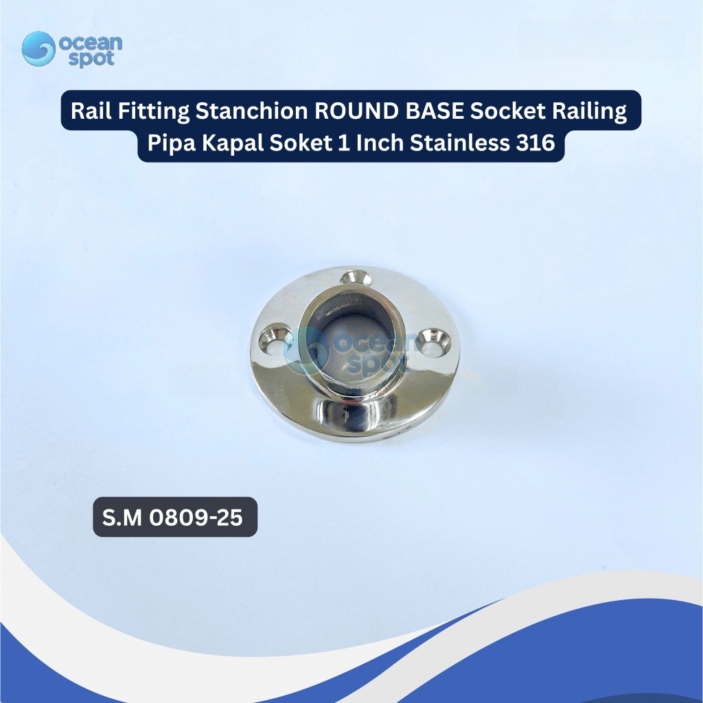 Jual Rail Fitting Stanchion ROUND BASE Socket Railing Pipa Kapal Soket ...