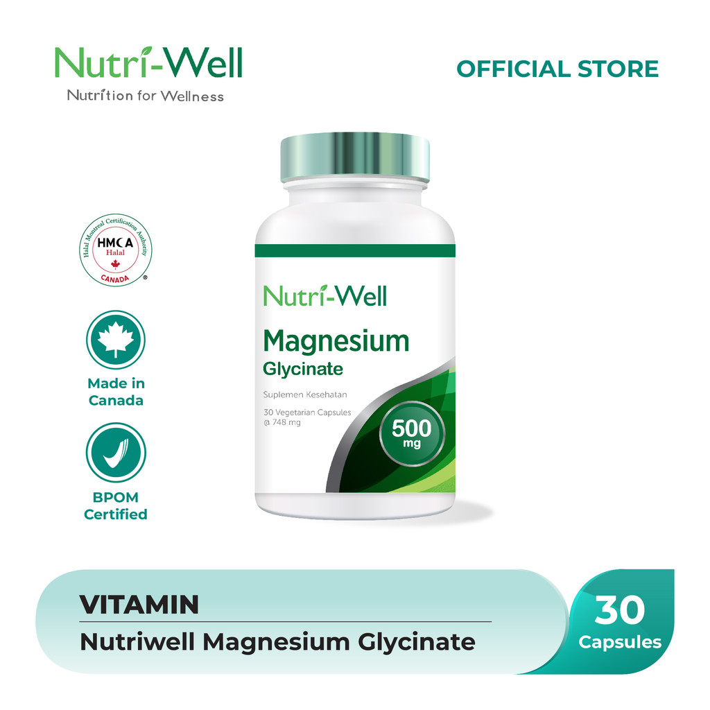 Jual Nutriwell Magnesium Glycinate 500 mg - 30 Capsules | Shopee Indonesia