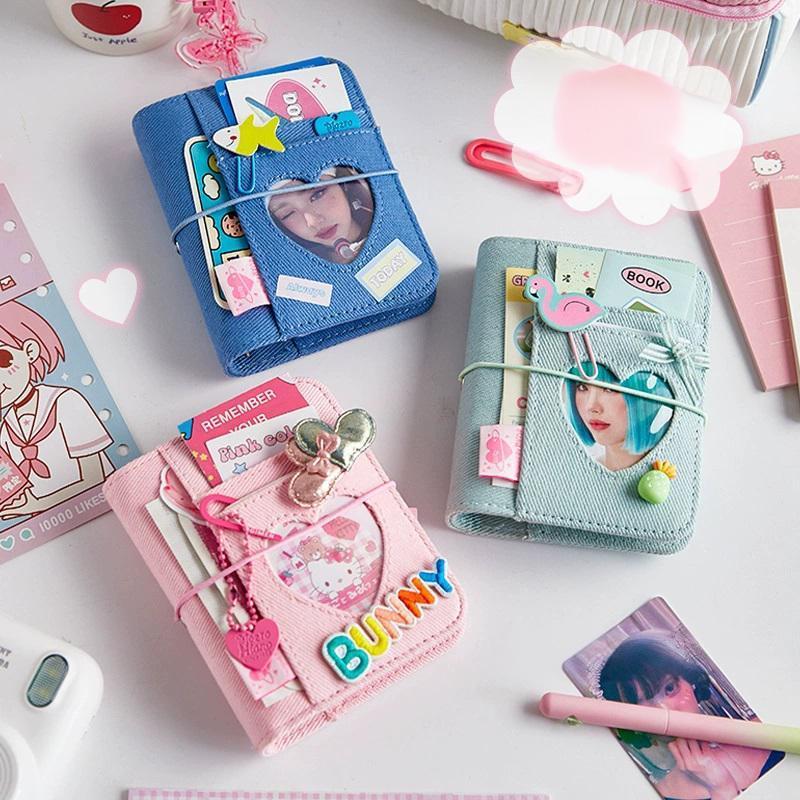Jual Girls M5 & A8 small notebook denim love cover mini notepad binder ...