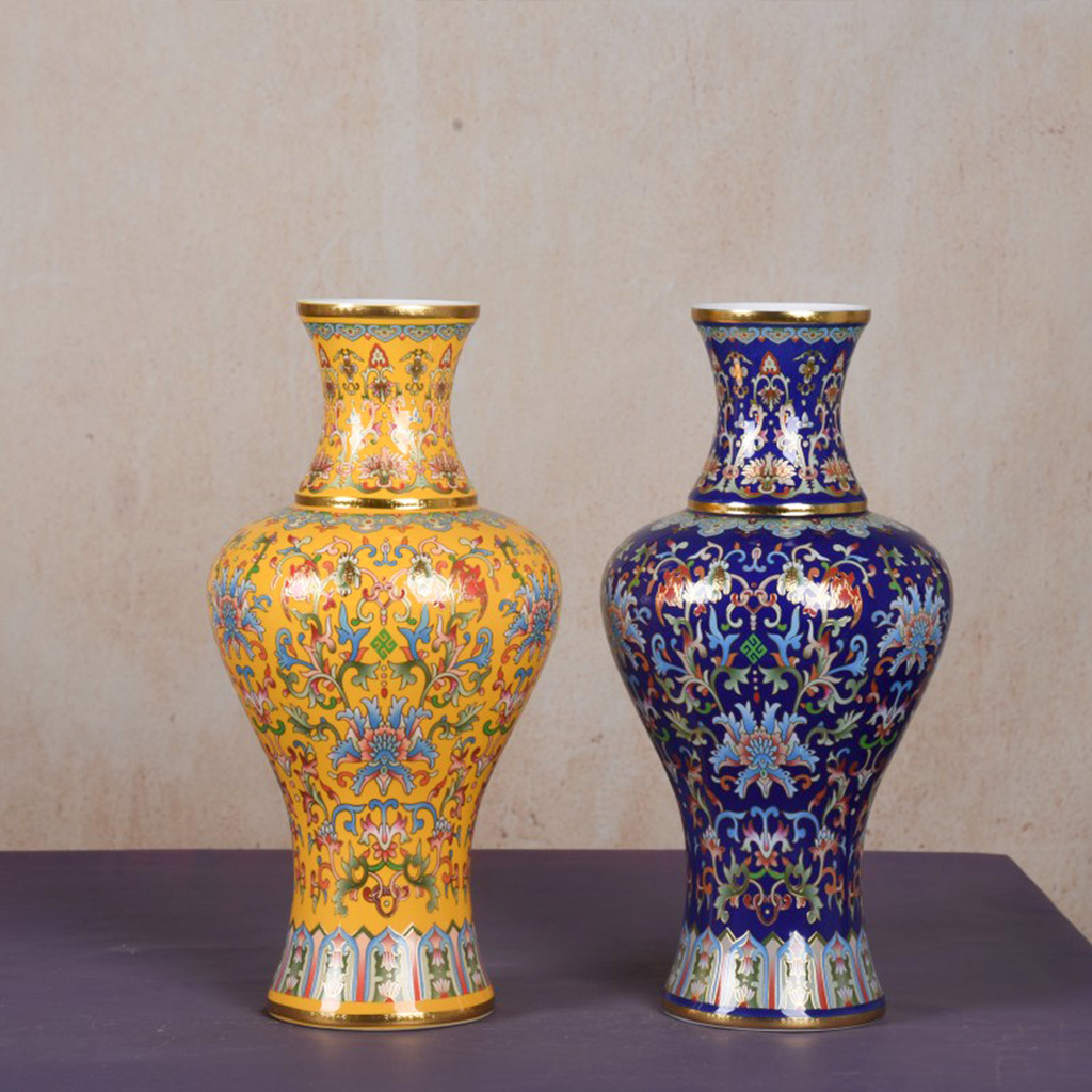 Jual Vas Guci Keramik Motif Oriental / Cloisonne Guan Yin Ceramic Vase ...