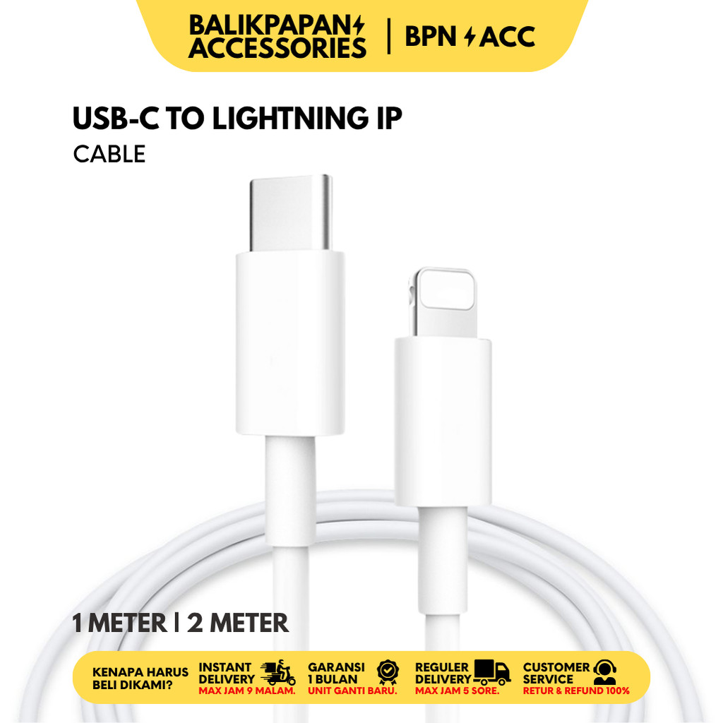 Jual Kabel Data iP USB-C to Lightning Fast Charging – Panjang 1m / 2m ...