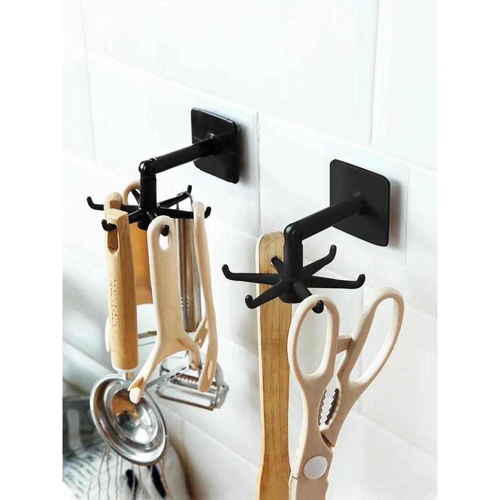 Jual 12Pack 360° Rotated Rotatable Storage Spoon Hanger Non Punching ...