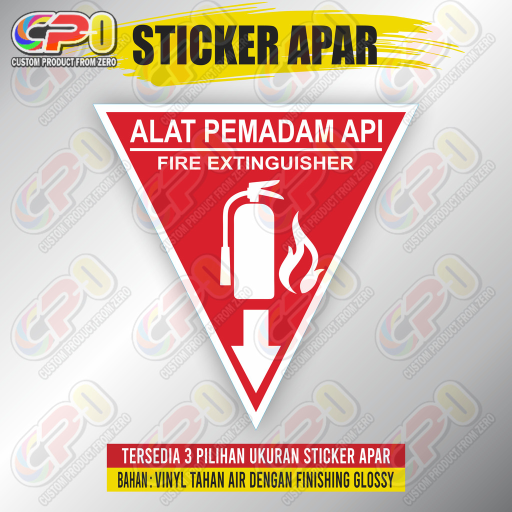 Jual Sticker Apar / Stiker Alat Pemadam / Rambu Kebakaran / segitiga ...