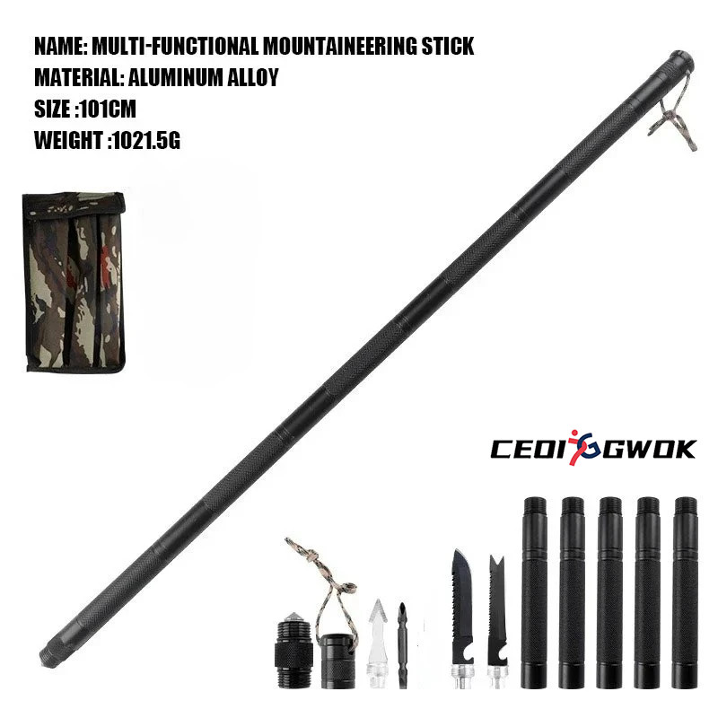 Jual CEOI GWOK Multi-functional Walking Stick Camping Outdoor ...