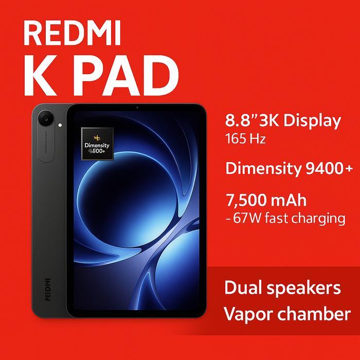 Jual Redmi K Pad Tablet Dimensity 9400+ 3nm | 8.8” 3K 165Hz Display ...