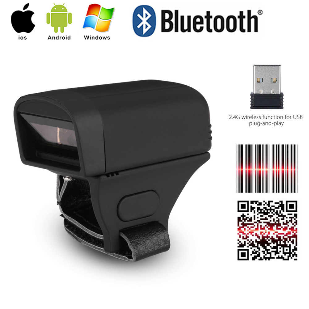 Jual Wearable Portable Bluetooth Finger Ring 2D Barcode Reader For IOS ...