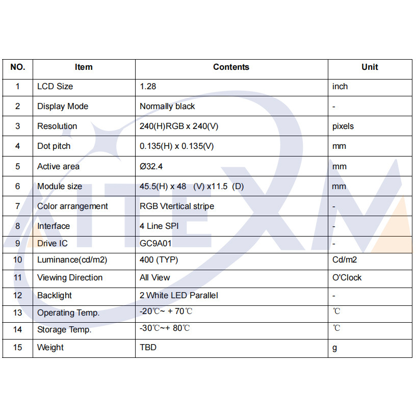Jual TFT say 1.28 In TFT LCD say Module Round RGB 240*240 GC9A01 Driver ...