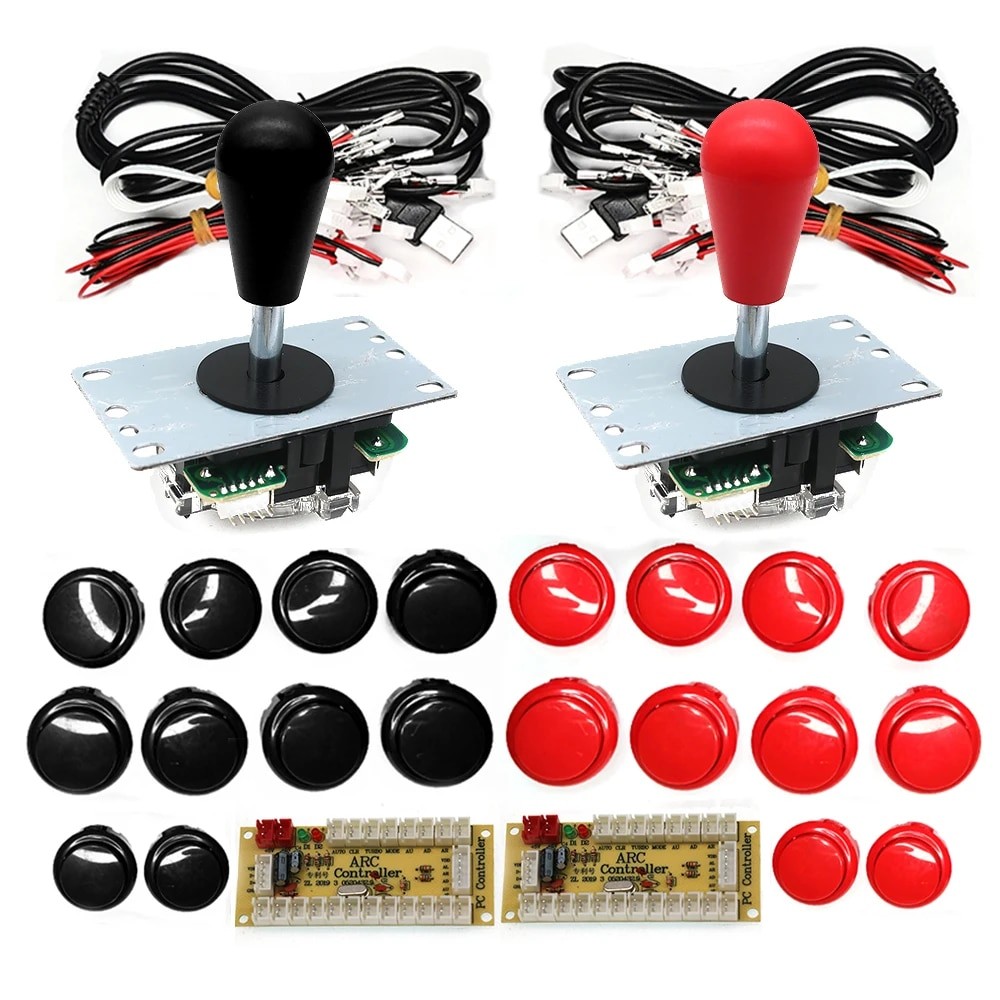 Jual Copy SANWA Game Machine Arcade Console DIY Kit 8 Way Joystick Push ...