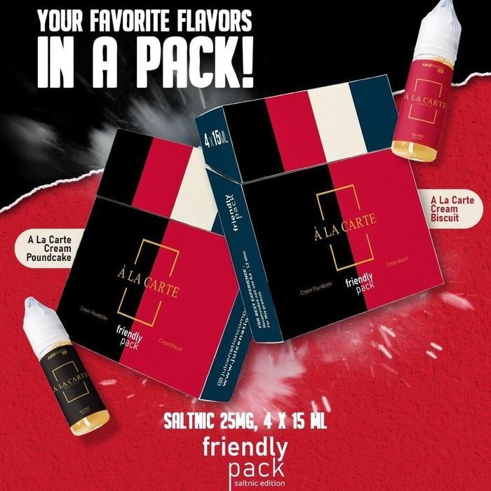 Jual A La Carte Creamy Friendly Pack Salt Nic 4x15mL by Juicenation ...