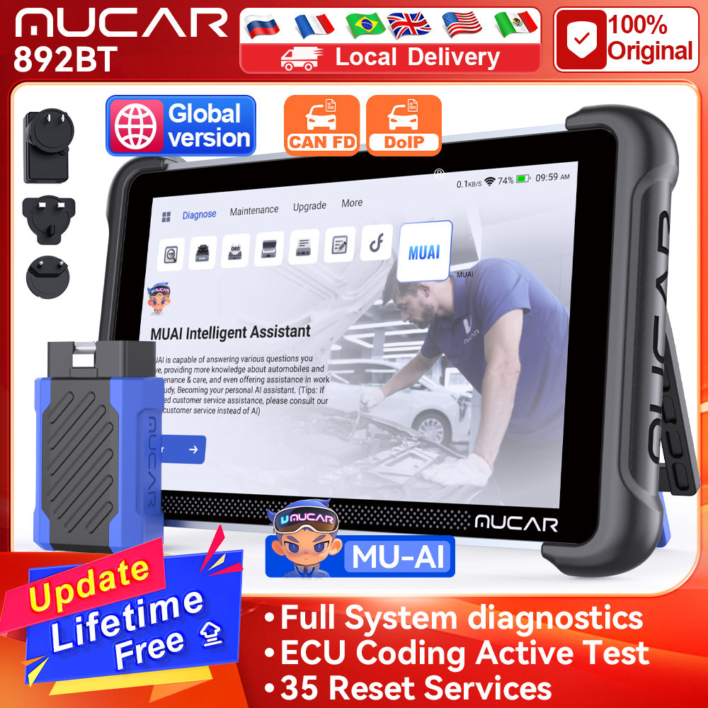 Jual MUCAR 892BT AI Assisted Bi-rectional agnostic Tool Auto CANFD DOIP ...