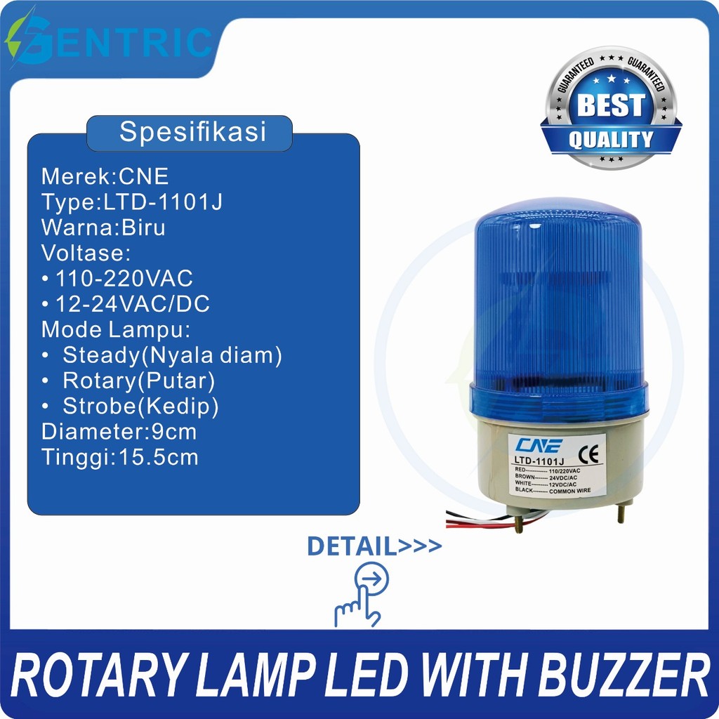 Jual ROTARY LAMP LED WITH BUZZER LTD-1101J BIRU MULTIVOLT BEST QUALITY ...