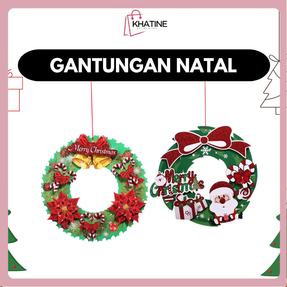 Jual KHATIN (DN3D01) Dekorasi Garland Natal Bahan Karton Dekorasi Pintu ...