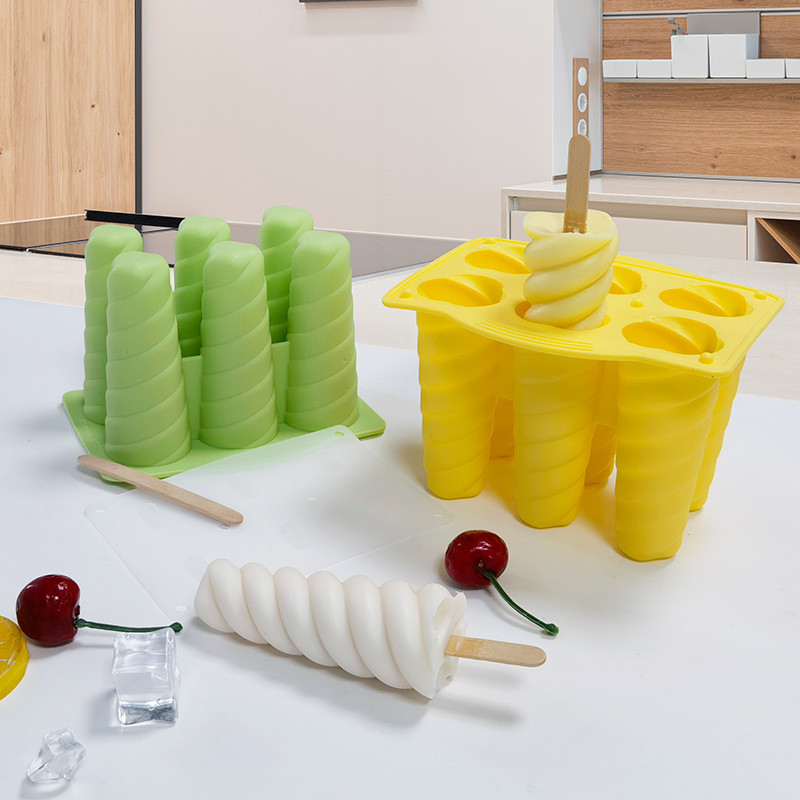 Jual New 6 Hole Silicone Ice Cream Forms Popsicle Molds DIY Homemade ...