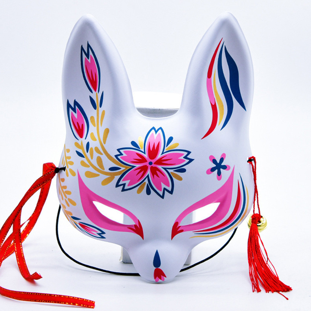 Jual New Sakura Fox Mask Japanese Half Face Masks Stanng Ear Foxes ...