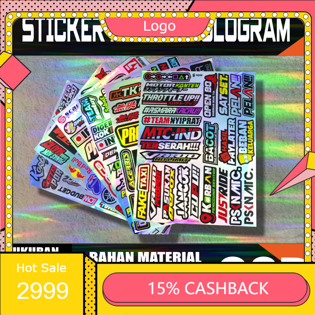 Jual Hologram Sticker Racing Sticker Pack Sticker Sponsor Sticker Motor ...