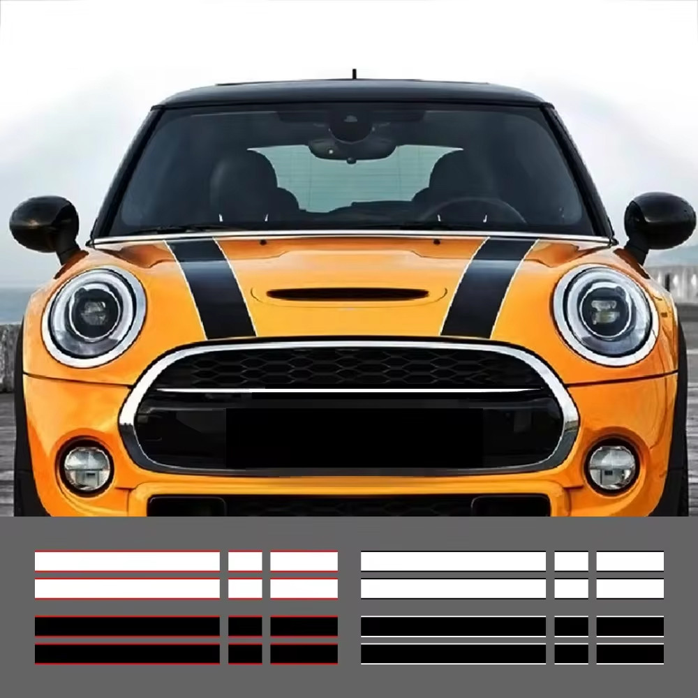 Jual Car Engine Hood Rear Trunk Stripe Sticker Vinyl Decals For Mini ...